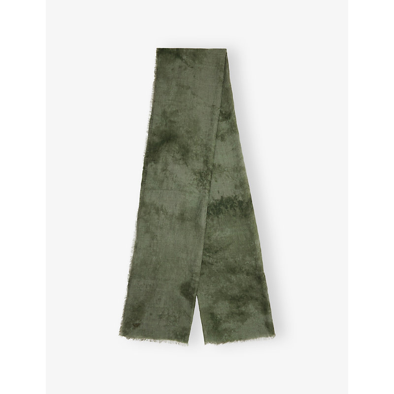 MAX MARA tie-dye fringed-edge wool scarf 1size